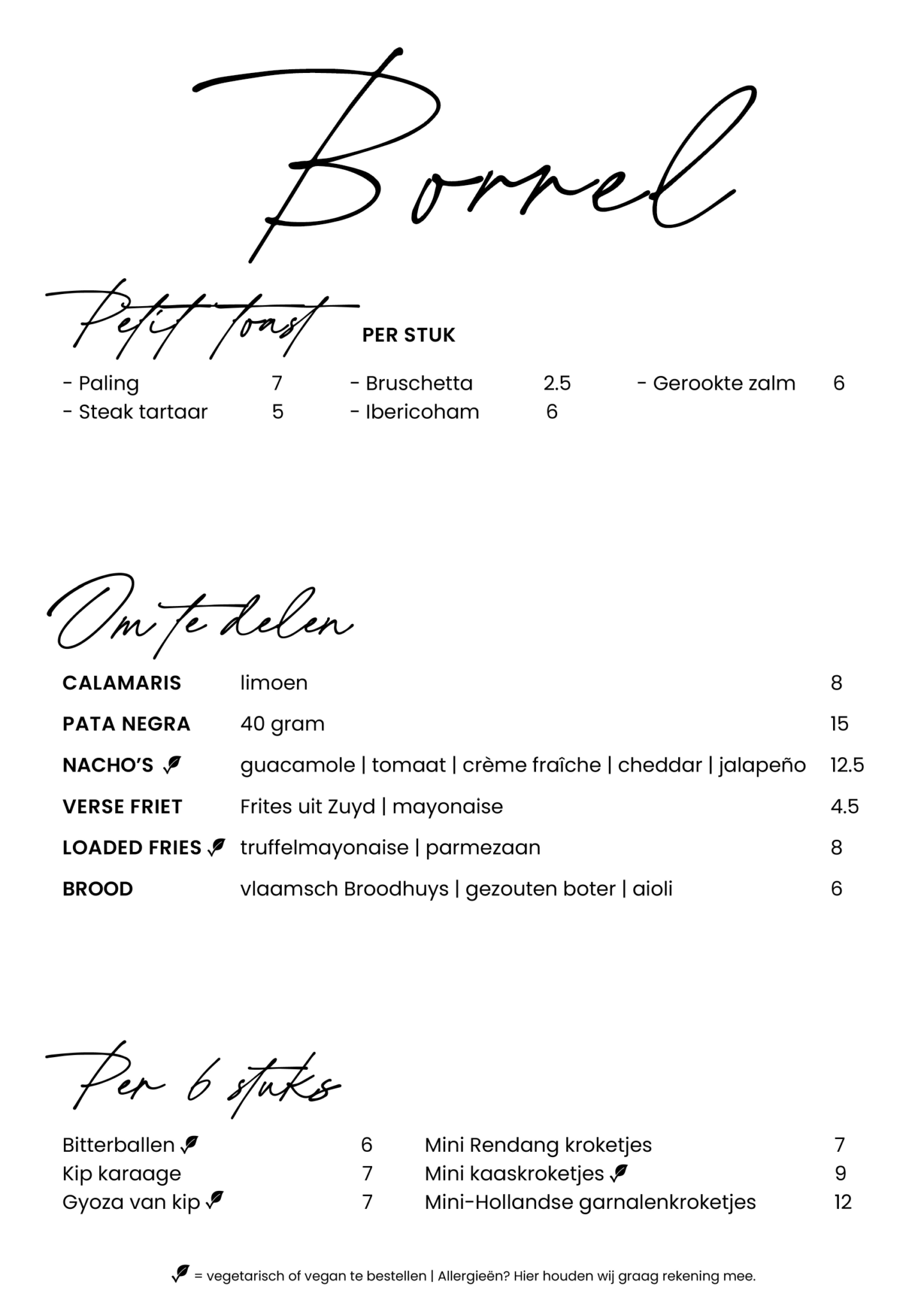 Menu - Bar Burley